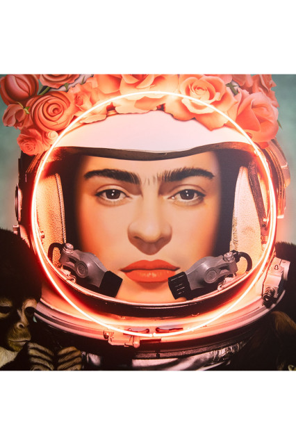Frida Kahlo Neon Wall Art, Andrew Martin Space Girl Frida ...