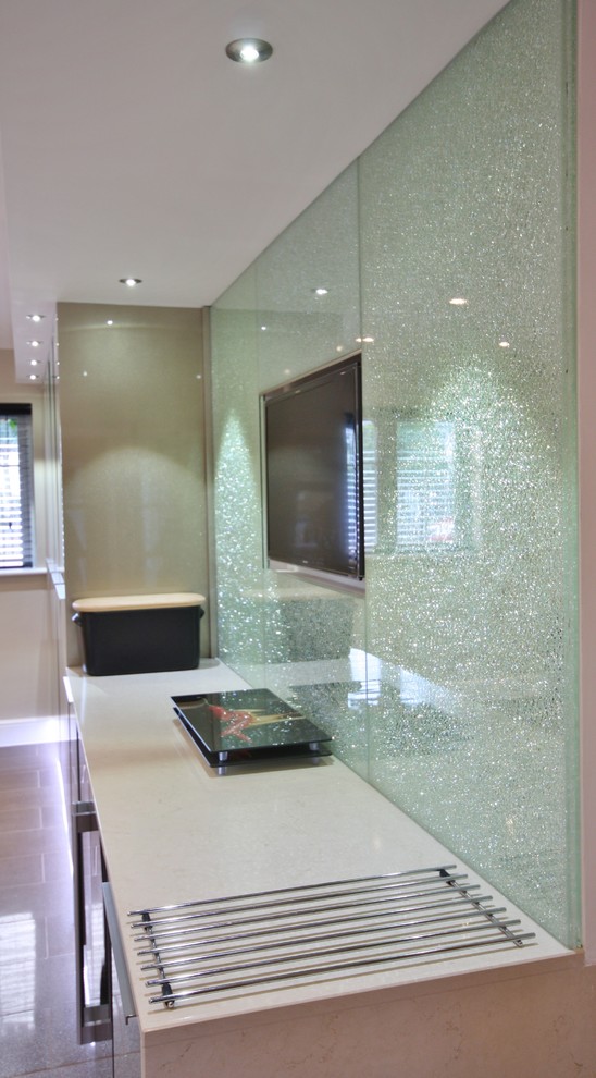 Bespoke Metallic Tempered Glass units in Champagne - Contemporary ...