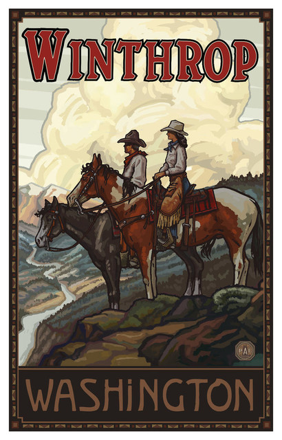 by Artist Paul A. Lanquist Winthrop Washington Two Horse Art Print, 12 ...