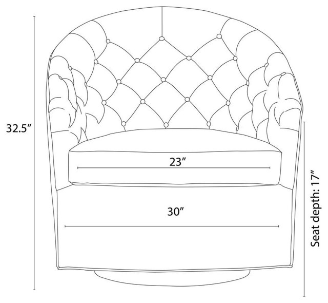 Capri Chair, Leather, Champagne Swivel, Top Grain Aniline Leather, 32.5 ...