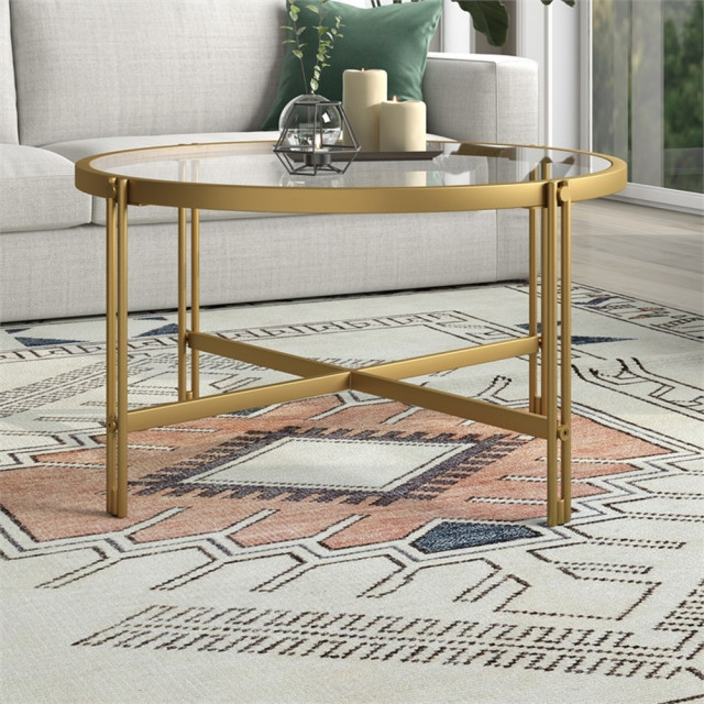 Henn&Hart 32" Gold Coffee Table - Contemporary - Coffee Tables - by ...