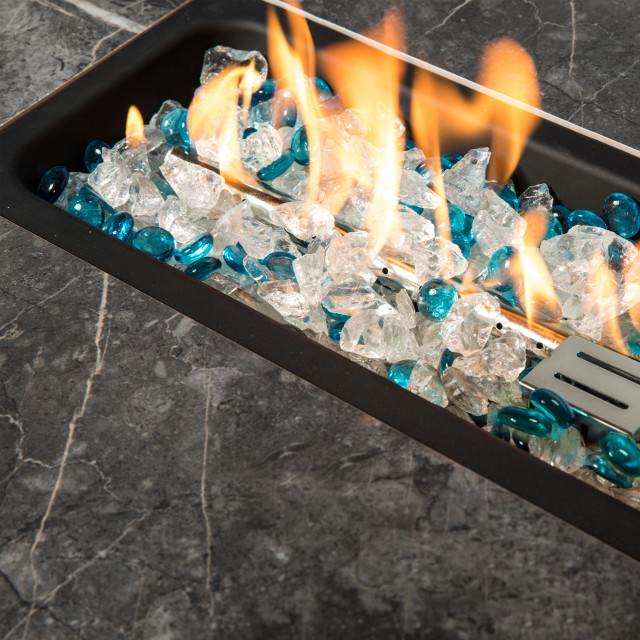 Rectangular Ceramic Tile Tabletop Outdoor Fire Pit Table with Lid ...