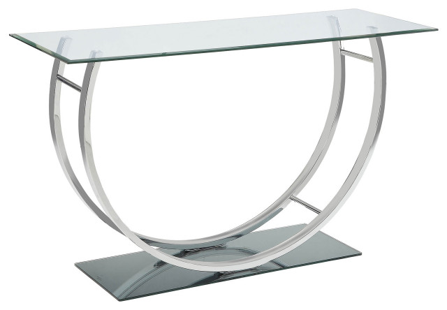 Danville U-shaped Sofa Table Chrome - Contemporary - Console Tables ...