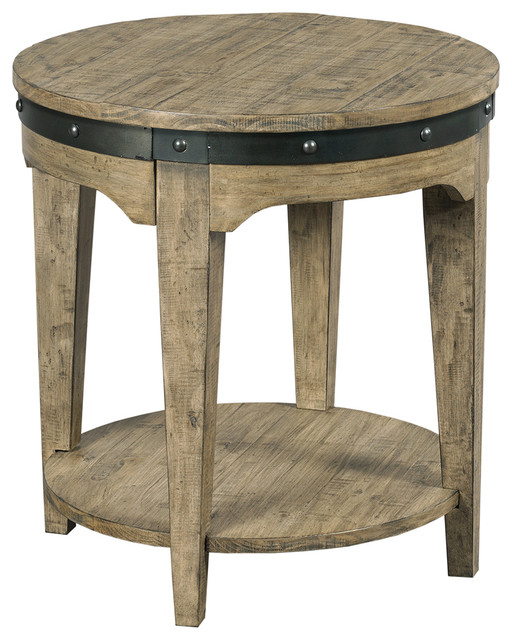 Emma Mason Signature Playa Inn Artisans Round End Table in Stone ...