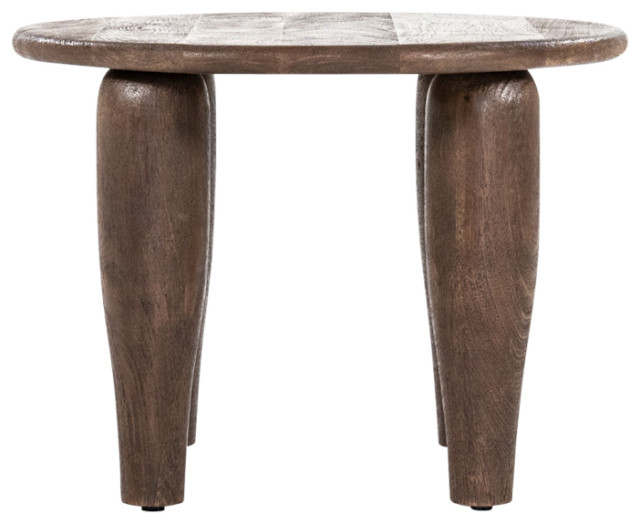 Mango Wood Round Coffee Table, Eleonora Amira - Transitional - Coffee ...