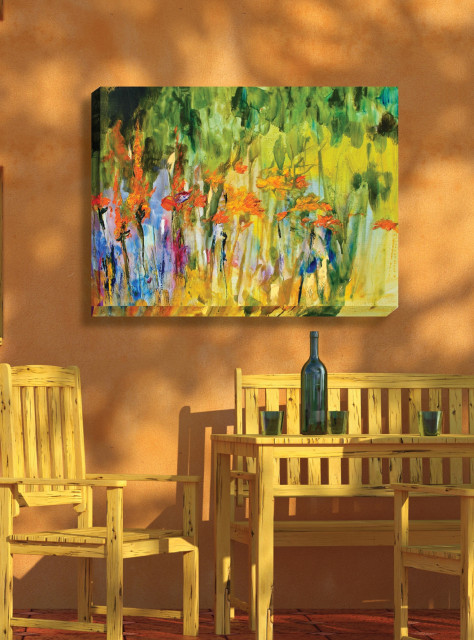 Orange Lily Abstract Outdoor Art, 40x30 - Contemporary - Outdoor Wall ...