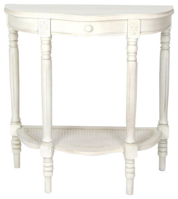 Wayborn Demilune Console Table in Whitewash - Tropical - Console Tables ...