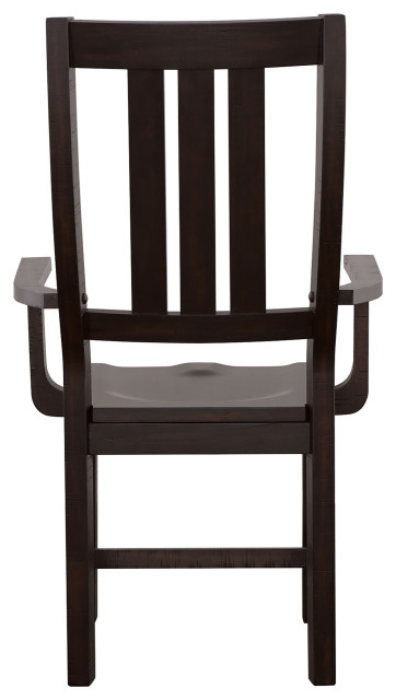 Calandra Slat Back Arm Chairs Vintage Java, Set of 2 - Rustic - Dining ...