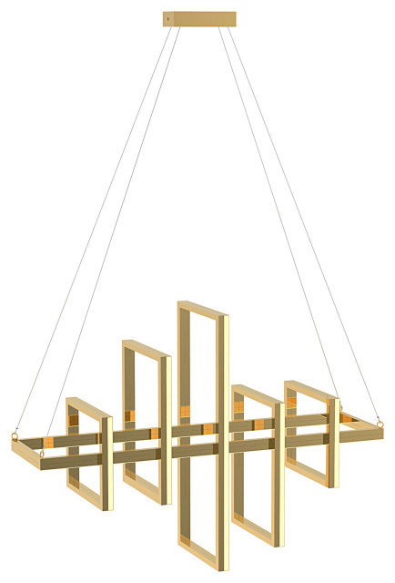 Gold Stainless Steel Geometric LED Light Fixture - Modern - Kitchen ...