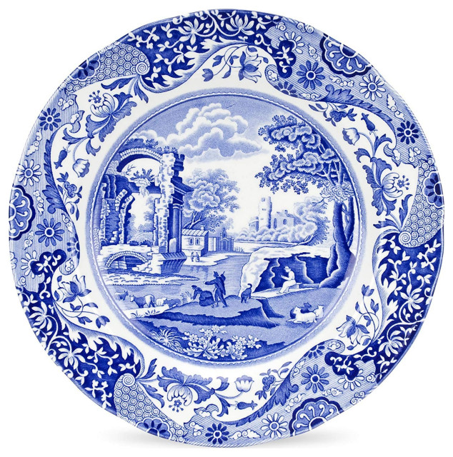 Spode Blue Italian Earthenware Dinner Plate, 10-Inch - Farmhouse ...