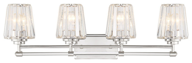 Garnet 4-Light Bathroom Vanity, Polished Nickel - Transitional ...