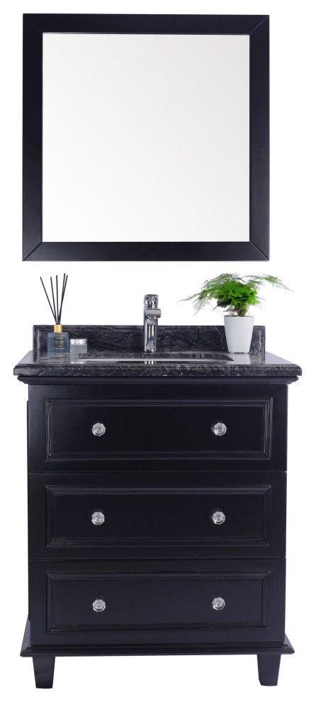 Laviva 313DVN-30E-BW Luna 30" Espresso Bathroom Vanity with Marble ...