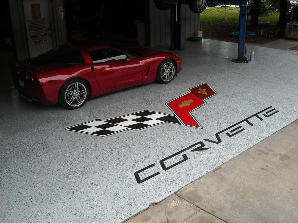 Custom Garage floor - Corvette Emblem - Garage - Houston - by LEVI ...