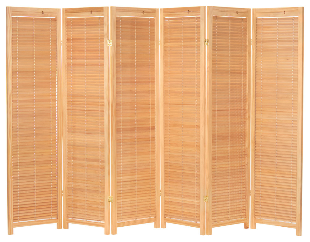 6' Tall Adjustable Shutter Room Divider - Transitional - Screens And ...