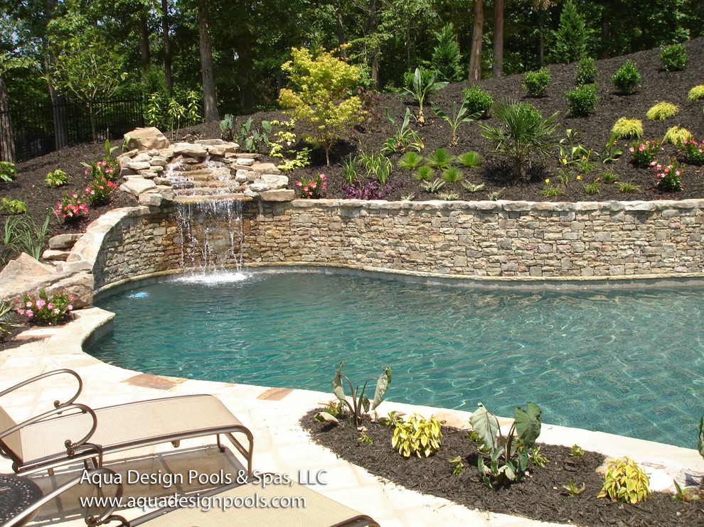 Craftsman Pool with Double Waterfall Feature - Craftsman - Atlanta - by ...