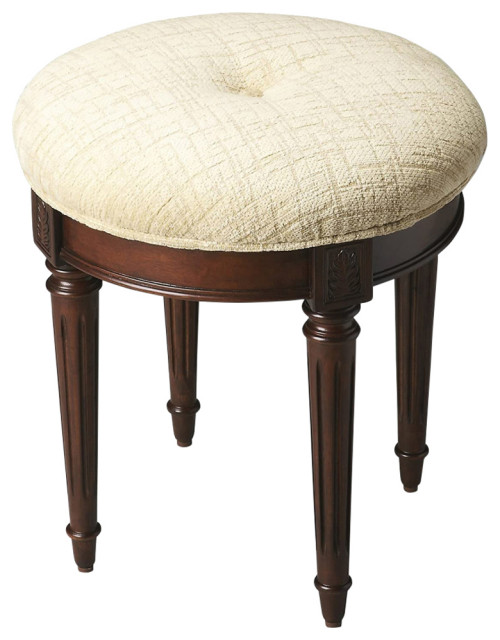 Butler Bernadette Cherry Vanity Stool - Traditional - Vanity Stools And ...