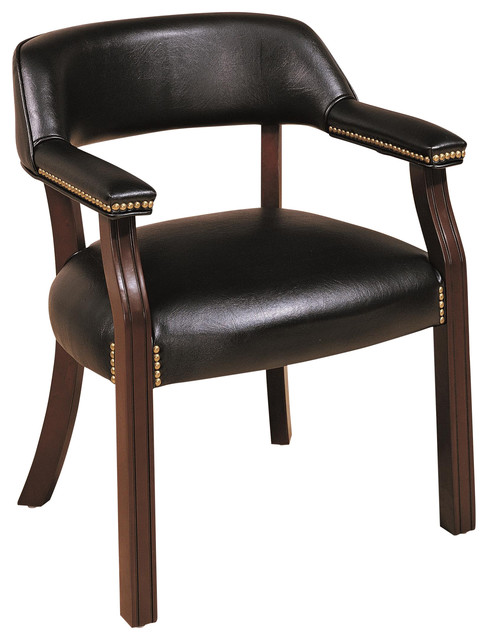 Office Side Chair, Black And Brown - Transitional - Office Chairs - by ...