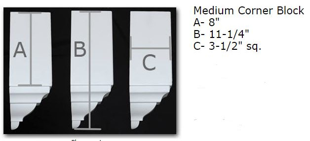 Creative Crown Molding Corner Blocks, 4 Pack, Smooth Exterior Finish ...