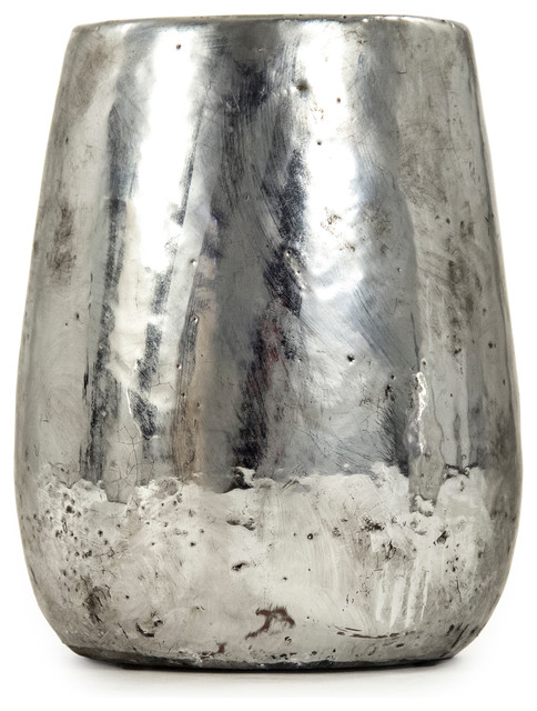 Distressed Metallic Vase - Farmhouse - Vases - by HedgeApple | Houzz