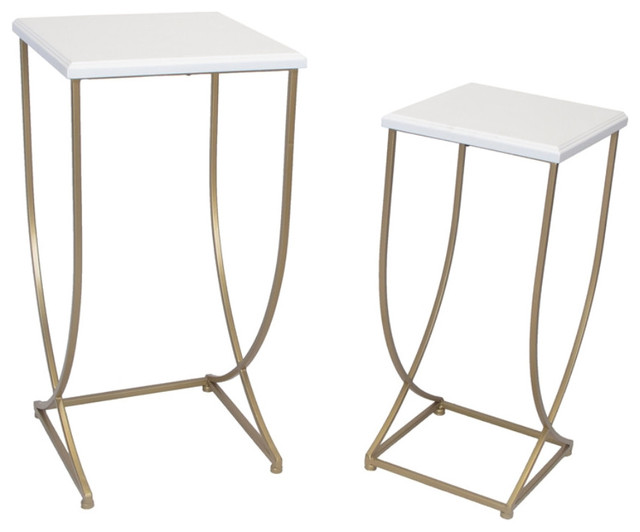Stylish Metal Accent Tables, Set Of 2 - Contemporary - Coffee Table ...