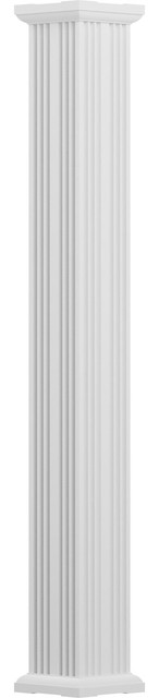3" x 8' Endura-Aluminum Column, Square Shaft, Gloss White Finish, 12 ...