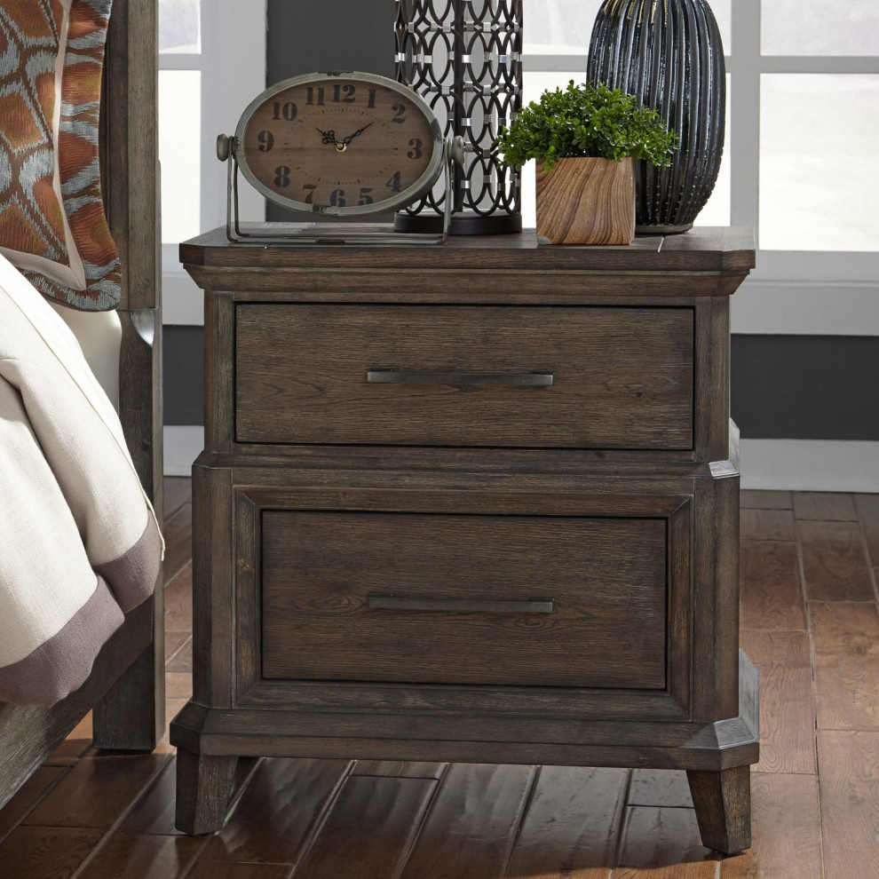 Derise 2 Drawer Night Stand with Charging Station - Transitional ...