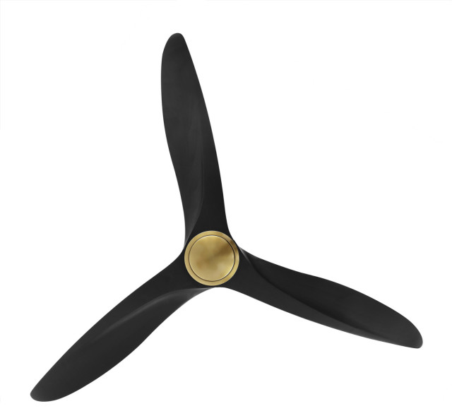 52" Solid Wood 3-Blade Propeller Ceiling Fan With Remote - Transitional ...