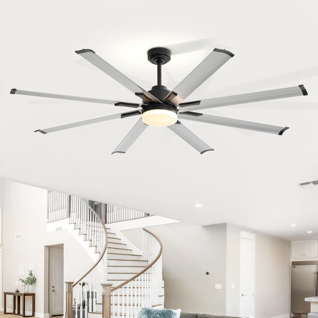 72" 8-Blade LED Large Ceiling Fan with Remote Control - Transitional ...