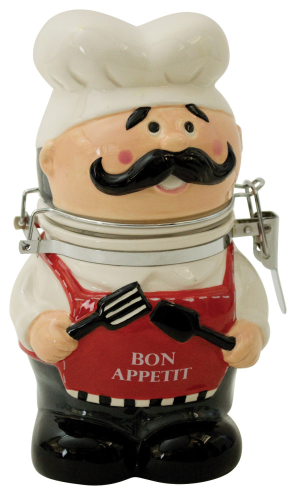 Boston Warehouse Figural Fun Earthenware Chef Hinged Jar - Eclectic ...