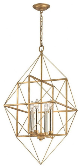 -Modern/Contemporary Style w/ Luxe/Glam inspirations-Metal 4 Light ...