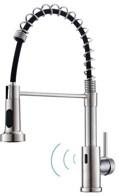 Modern Kitchen Faucet, Touchless Design With Dual Mode Sprayer - Modern ...