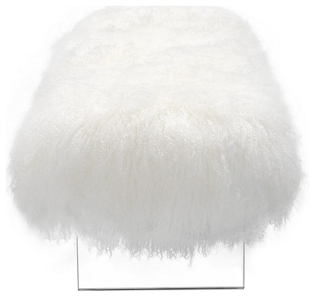 Ramona Sheepskin Bench White - Contemporary - Upholstered Benches - by ...