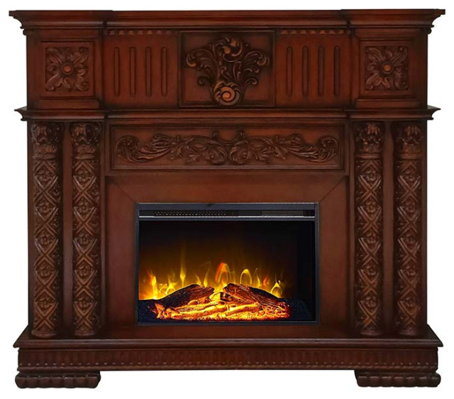 Acme Vendome Fireplace Cherry Finish - Victorian - Indoor Fireplaces ...