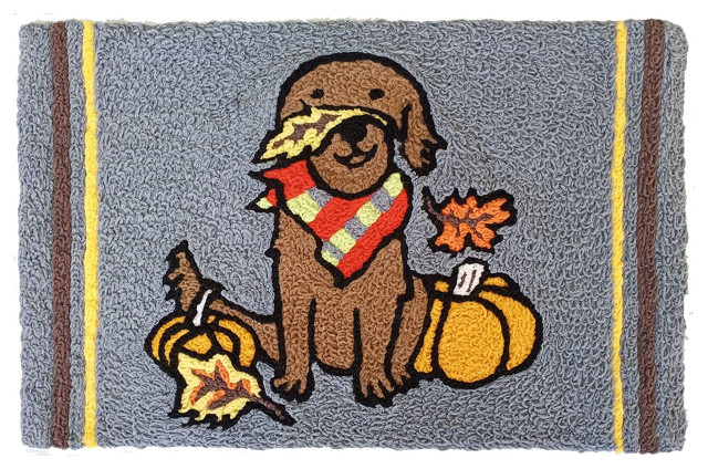 JellyBean Accent Rug Chocolate Lab with Bandanna - Farmhouse - Doormats ...