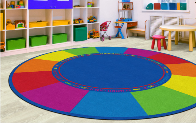 Flagship Carpets FE401-71A 12' Round My Favorite Color Educational Rug ... Flagship Carpets FE401-71A 12' Round My Favorite Color Educational Rug ...