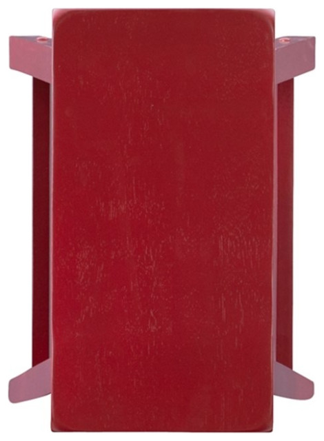 Home Square 24" Wood Counter Stool in Crimson Red - Set of 3, 3 ...