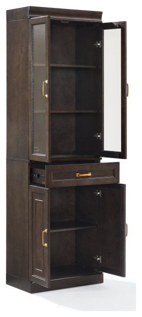 Stanton 2Pc Glass Door Kitchen Storage Pantry Cabinet Set, 2 Pantries ...