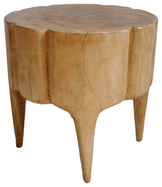 Natural Scallop Stump Stool - Rustic - Side Tables And End Tables - by ...
