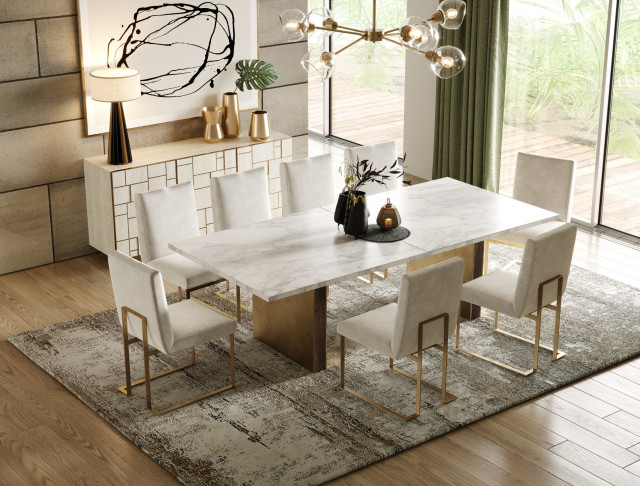 Modrest Auer Mid-Century Modern Cream Ash + Gold Buffet - Contemporary ...