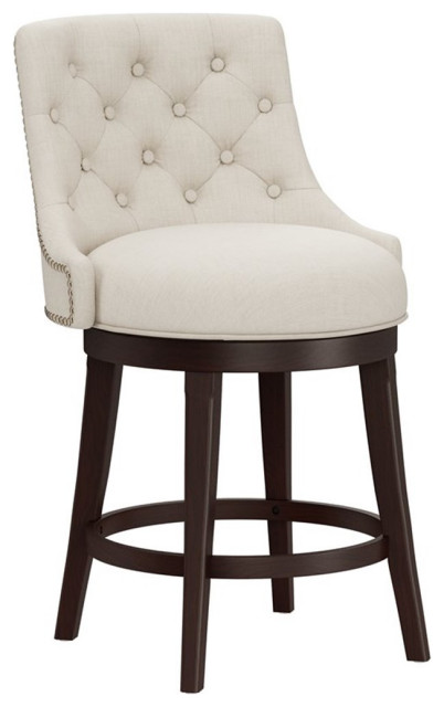 Catania 25 Wood Contemporary Counter Stool in Brown/Cream Finish ...