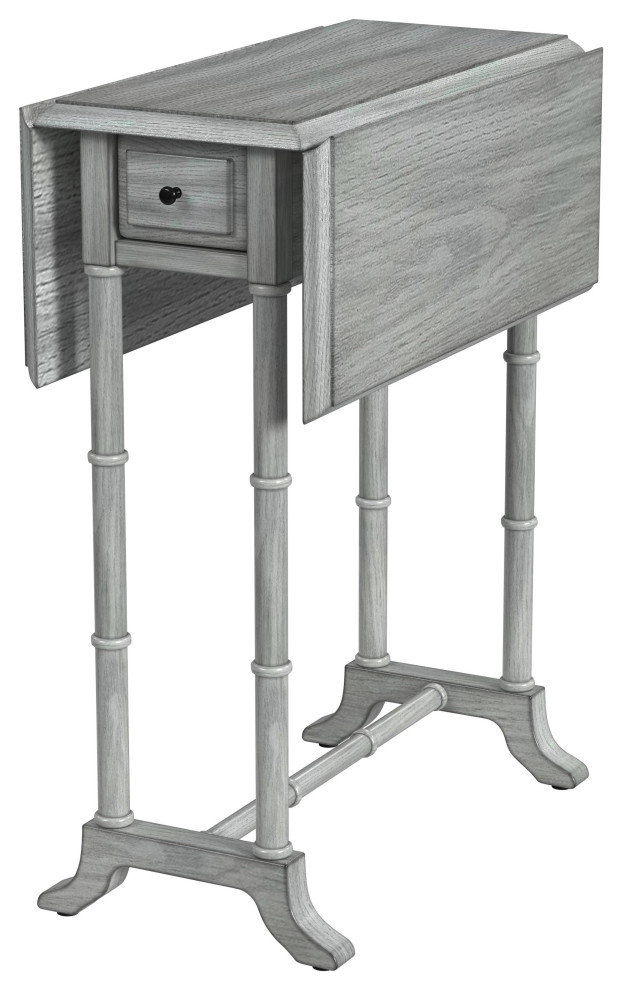 Darrow Drop-Leaf Wood Side Table - Asian - Side Tables And End Tables ...