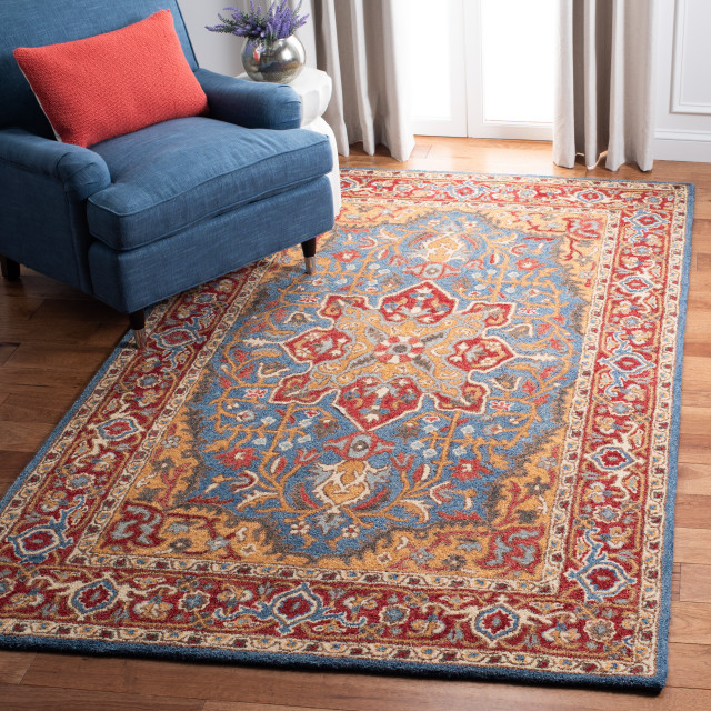Safavieh Antiquity At521Q Traditional Rug, Red and Blue, 8'0"x10'0 ...
