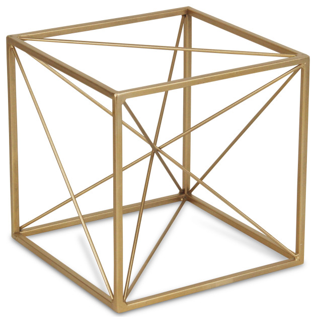 Golden Cube Decor with Abstract Pattern - Contemporary - Decorative ...