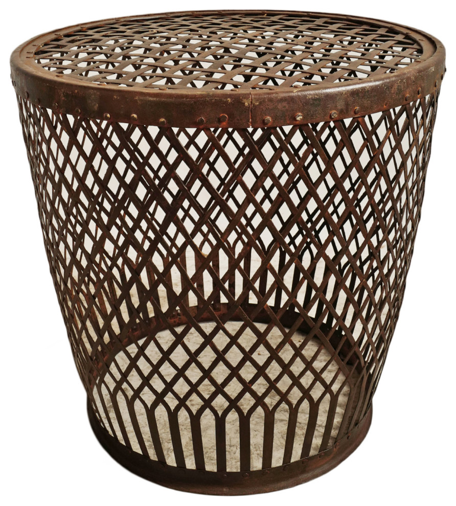 Iron Cross Strap Side Table - Industrial - Side Tables And End Tables ...