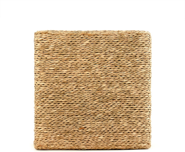Cube Woven Pouf - Beach Style - Floor Pillows And Poufs - by HedgeApple | Houzz