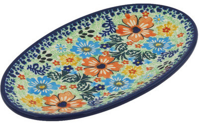 Polish Pottery 8" Stoneware Platter Hand-Decorated Design ...