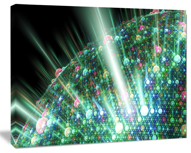 Bright Blue Solar Bubbles Planet, Abstract Canvas Wall Art, 60"x40"x1.5 ...