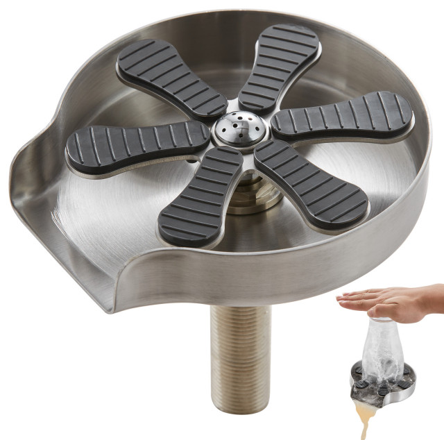 VEVOR Glass Rinser Cup Rinser 10 Holes Spraying 360 Rotating Stainless ...