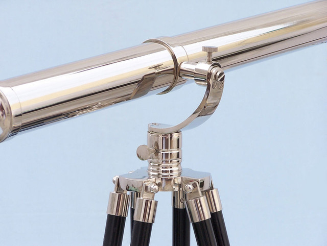 Floor Standing- Chrome Galileo Telescope 65''- Nautical Decor- Chrome ...