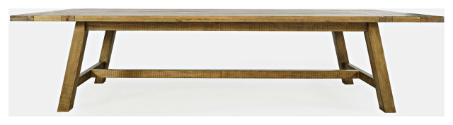 Telluride 127" Trestle Dining Table with Two Extension Leaves - Gold ...